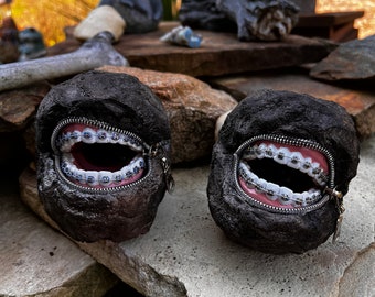 Teeth Rocks Pierced Tongue Smiling Zipper Teeth Concrete Yard Art - Etsy