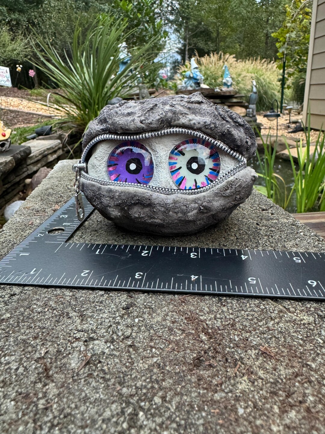 Zipper Eye Rock Peepers Whimsical Outdoor Garden Glow in the Dark - Etsy