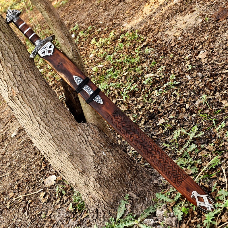 Handmade Damascus Steel Viking Sword: Medieval Sword Replica With ...