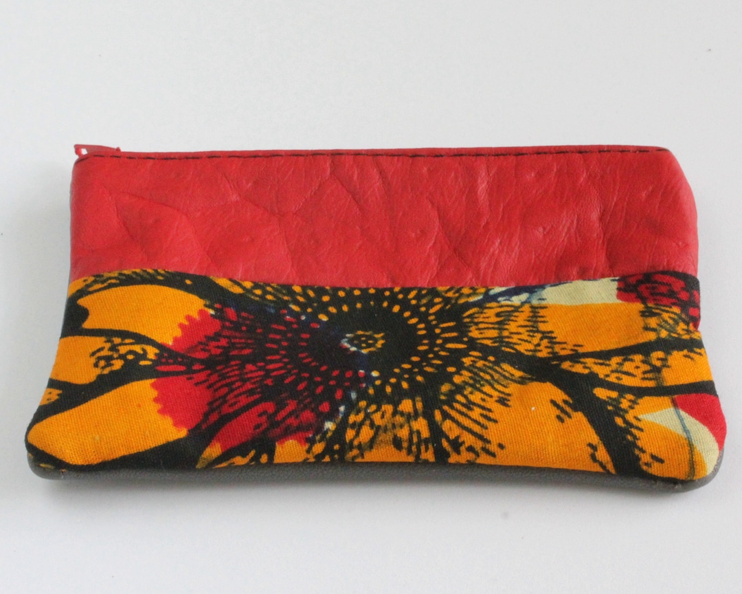 Coin Purse, Handmade, Recycled, Upcycled Leather, African Print, Wallet ...