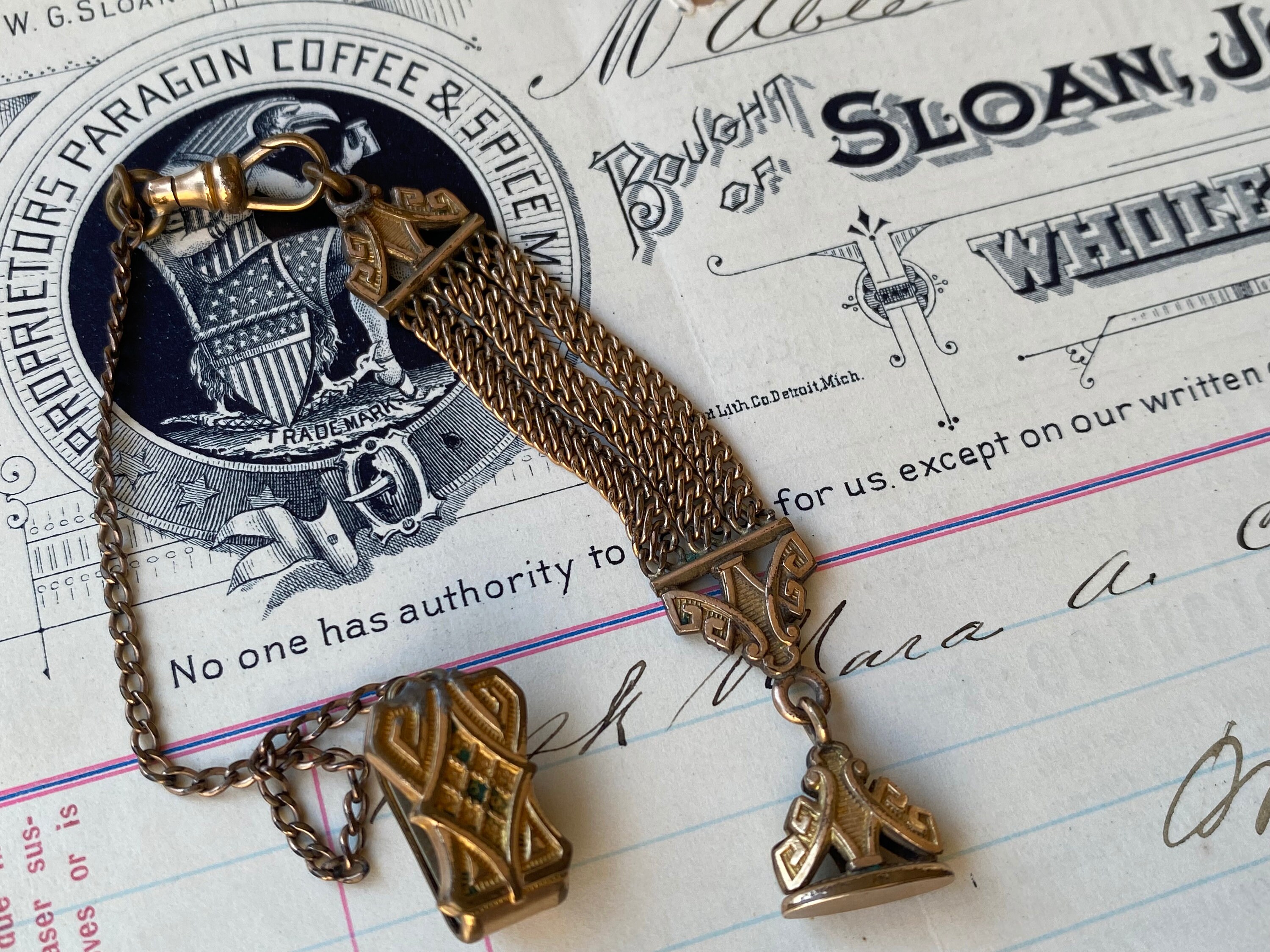 Vintage AUSTIN & STONE Watch Fob With Chain, 10.6 Grams No Engraving - Etsy