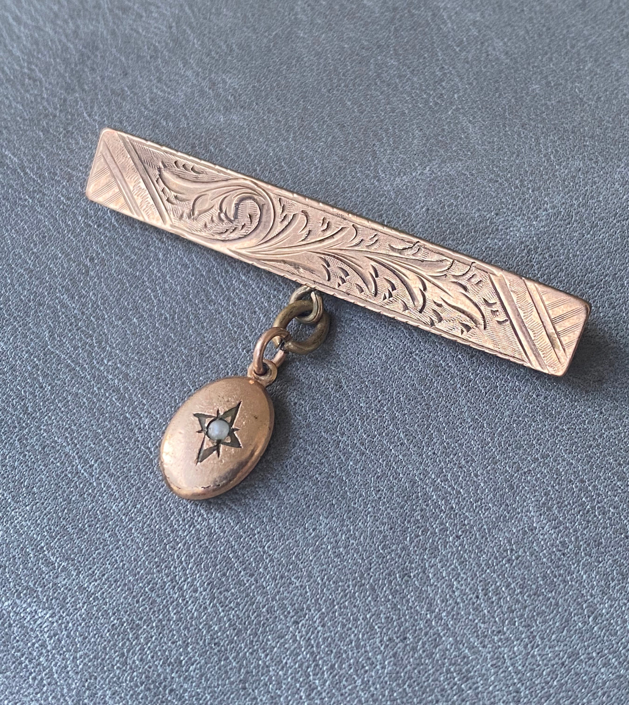 Antique Victorian Engraved Unique Bar Pin Brooch With Oval Charm - Etsy