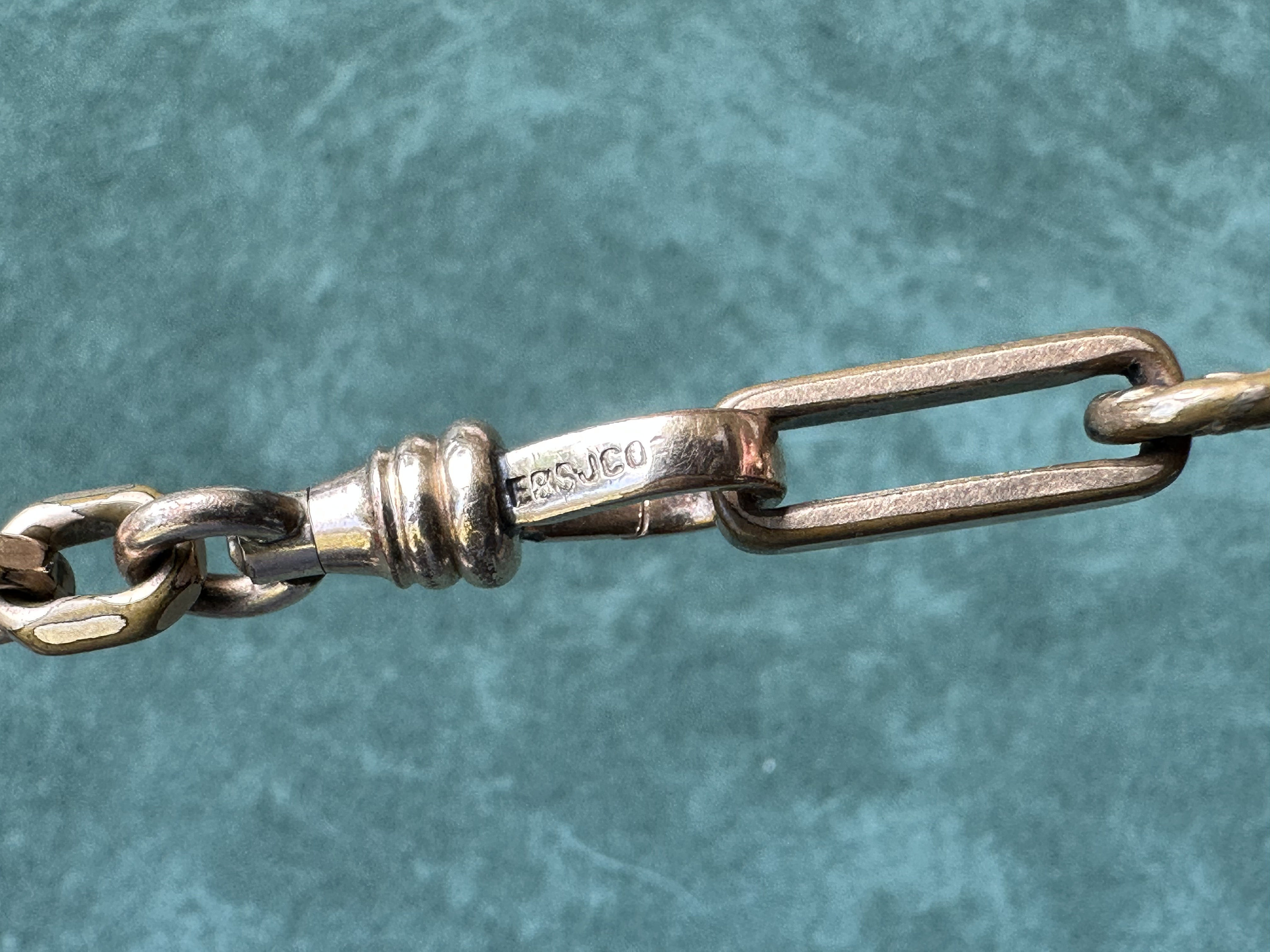 Antique Victorian Unique Chain Link T-BAR Pocket Watch Chain Assemblage ...