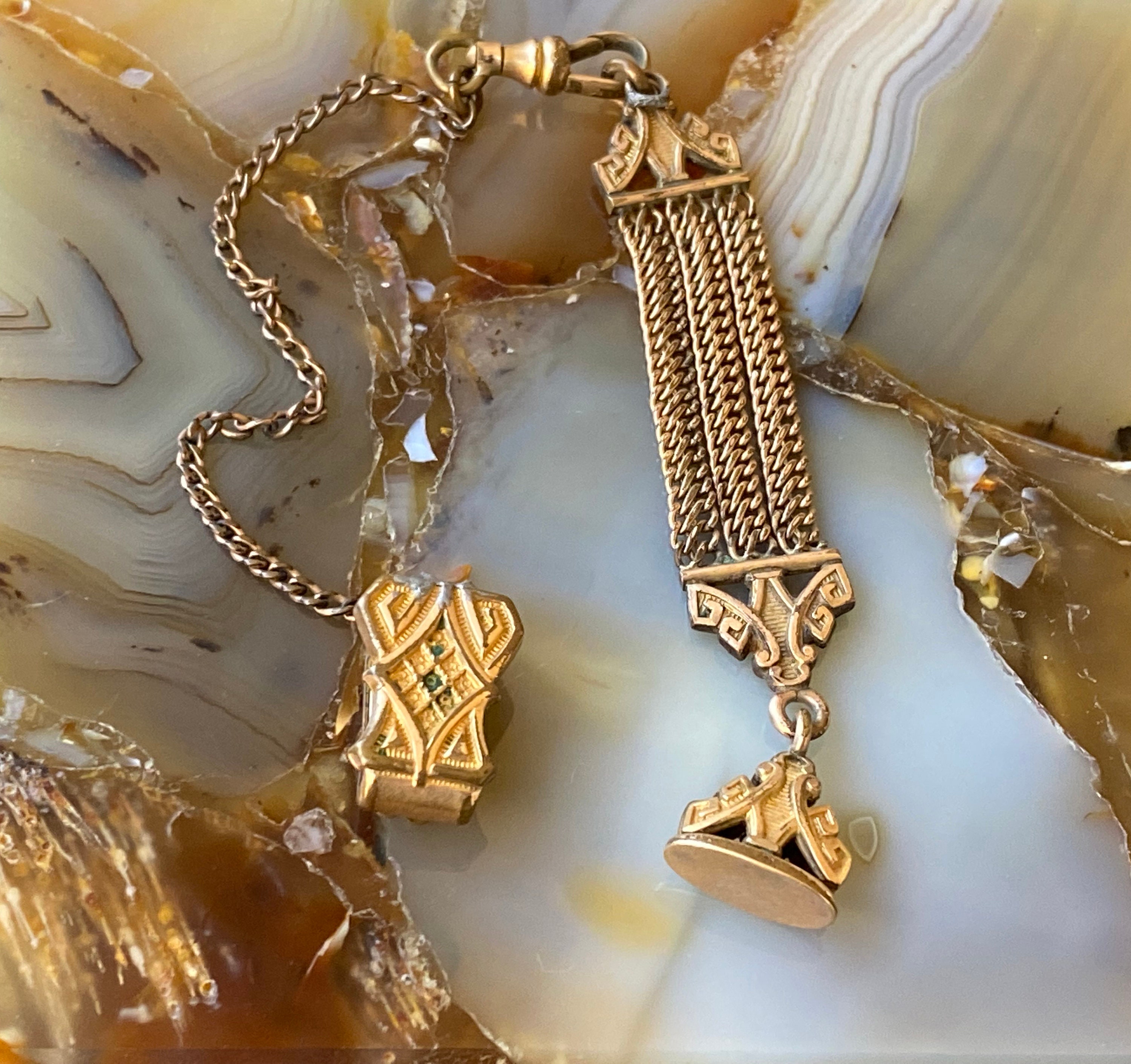 Vintage AUSTIN & STONE Watch Fob With Chain, 10.6 Grams No Engraving - Etsy