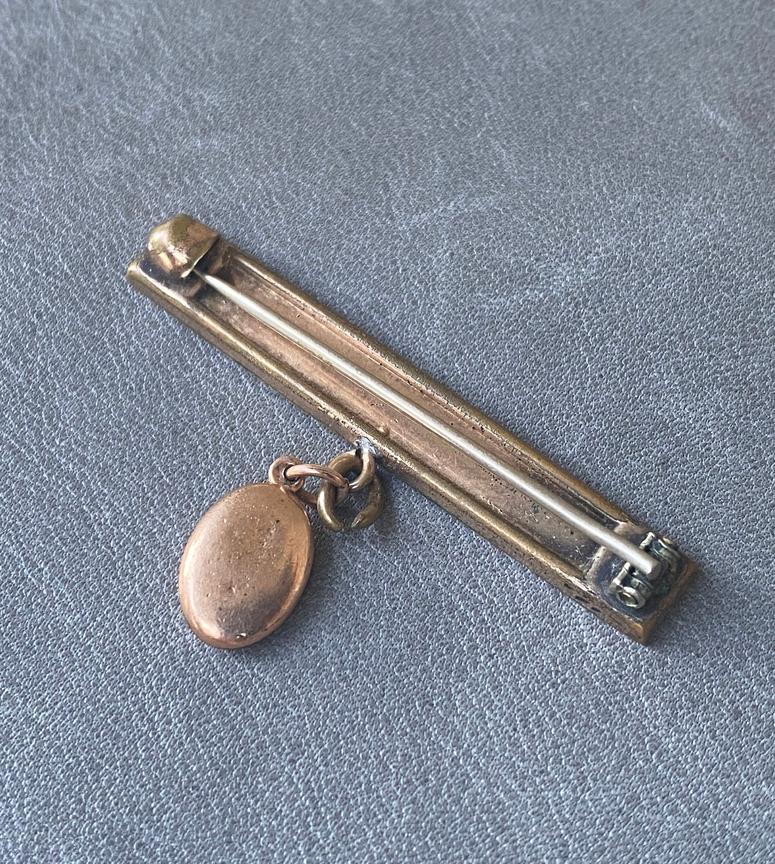 Antique Victorian Engraved Unique Bar Pin Brooch With Oval Charm - Etsy