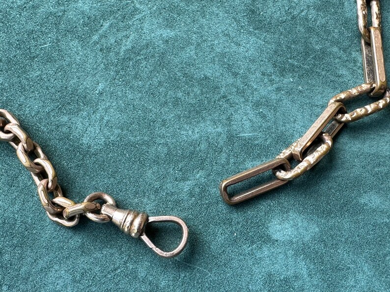 Antique Victorian Unique Chain Link T-BAR Pocket Watch Chain Assemblage ...