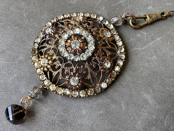Antique Victorian repurposed large brass brooch paire… - Gem