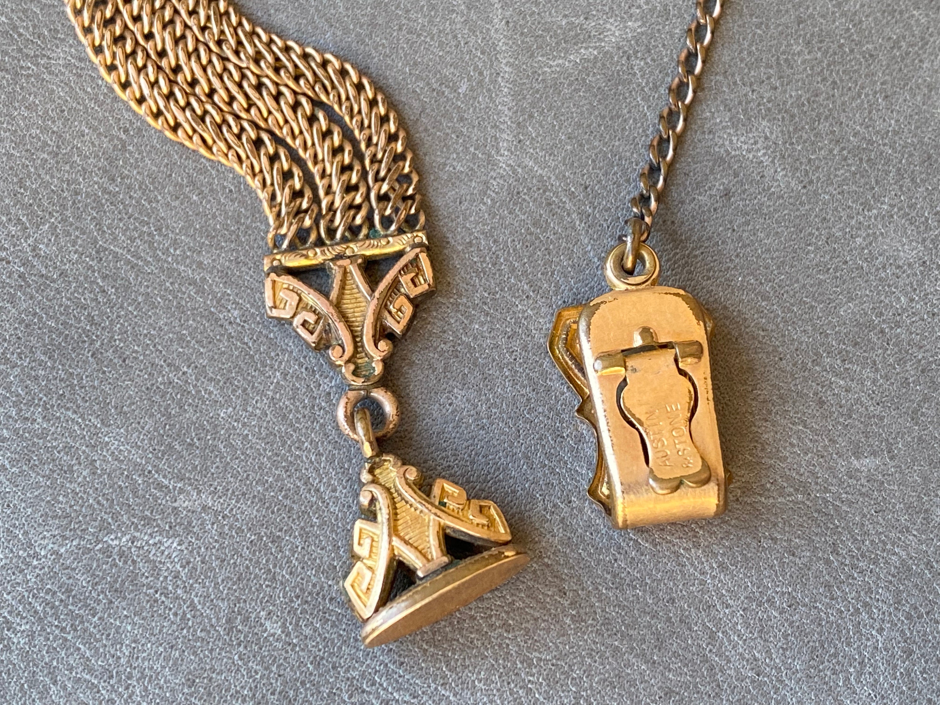 Vintage AUSTIN & STONE Watch Fob With Chain, 10.6 Grams No Engraving - Etsy