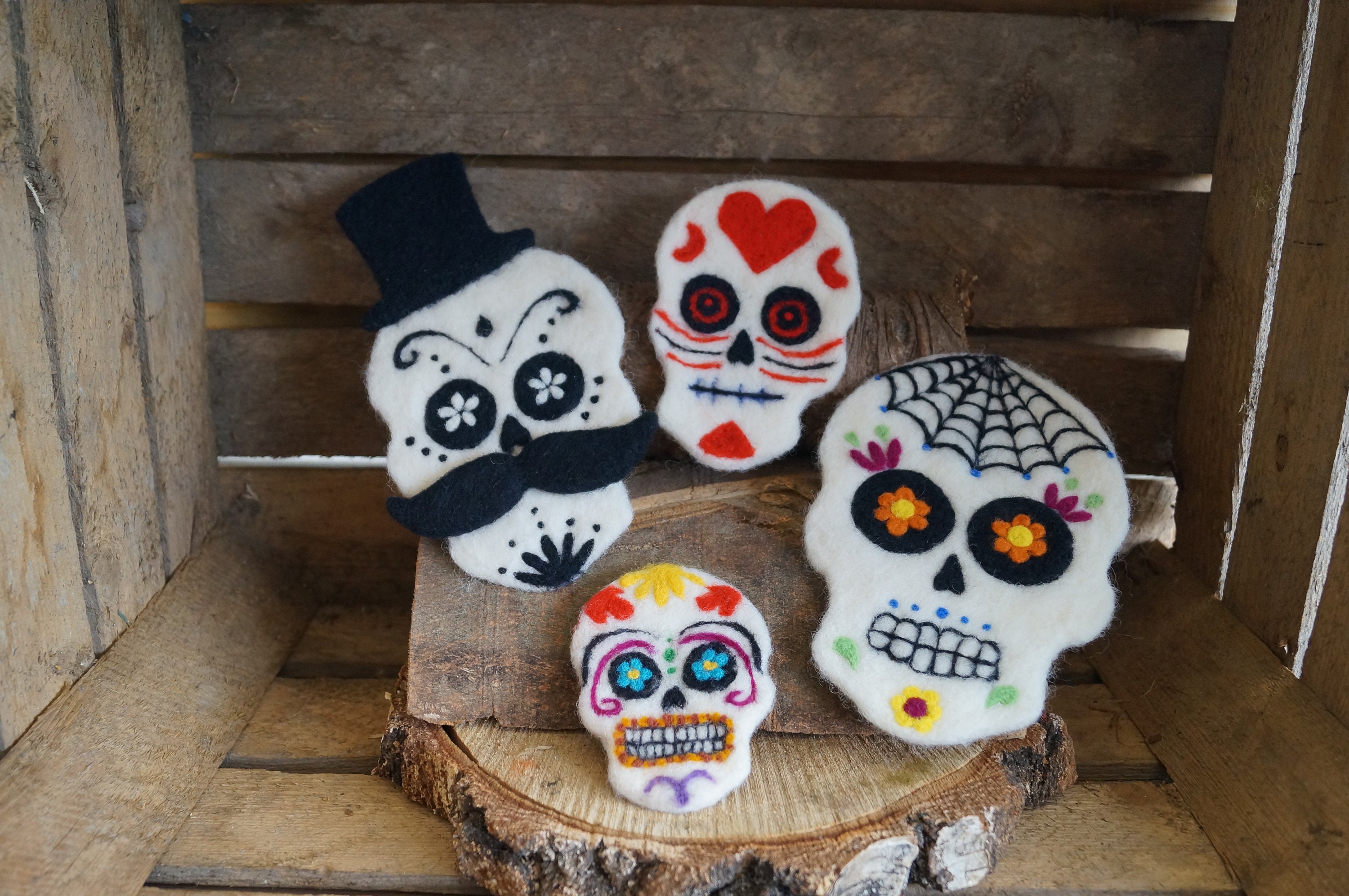Skulls - Day of the Dead - Halloween - Needle Felting Templates - Etsy UK