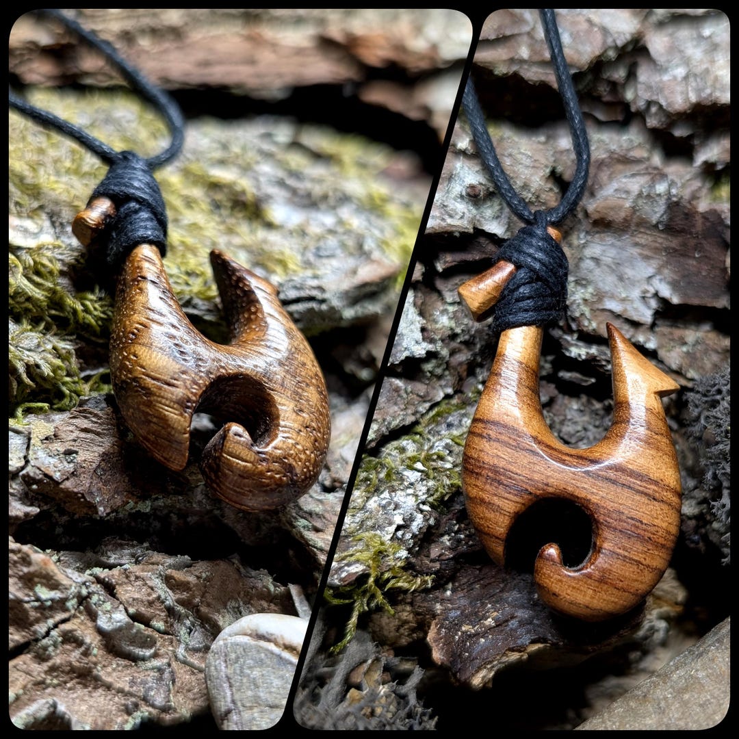 Maori Talisman ,, Fishing Hook Koru ,, - Handmade Pendant Made of ...