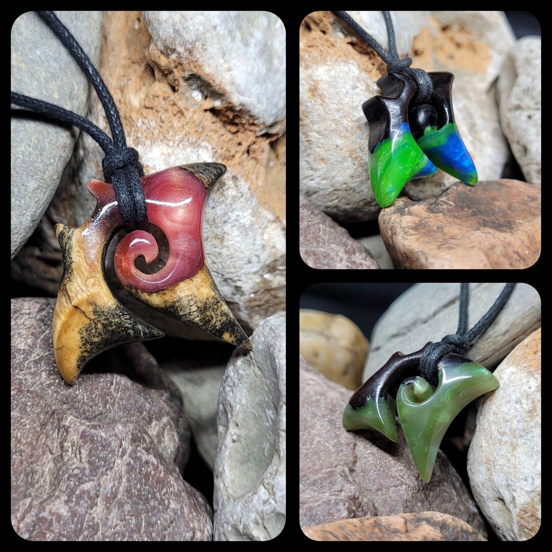 Maori Mini Stingray Talisman Pendant Made of Precious Wood and ...