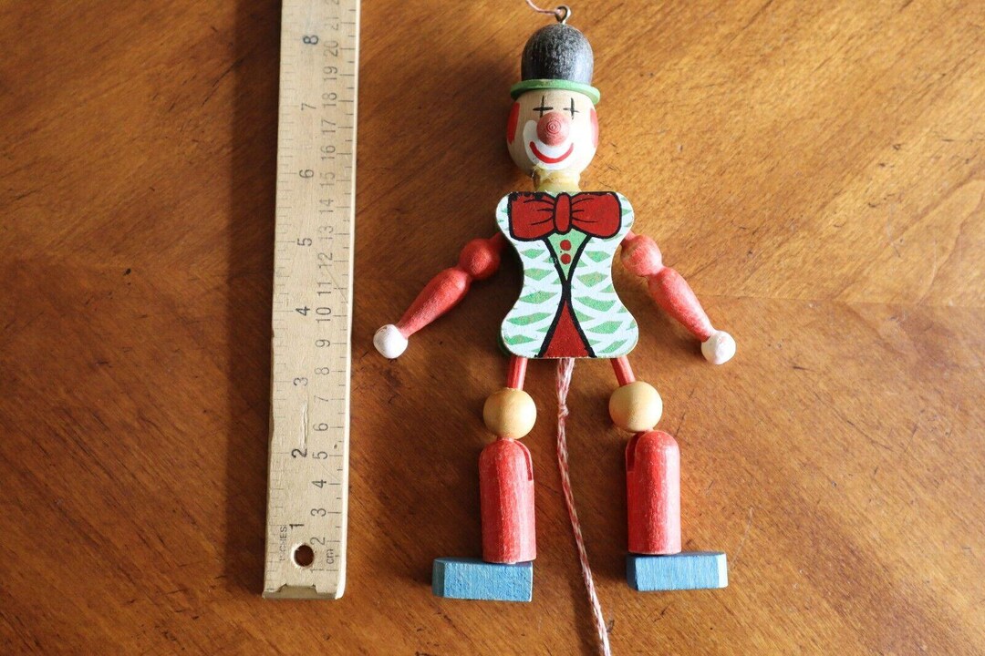 M. Gschnitzer Austria Wood Jester Clown Puppet Pull String Vintage ...