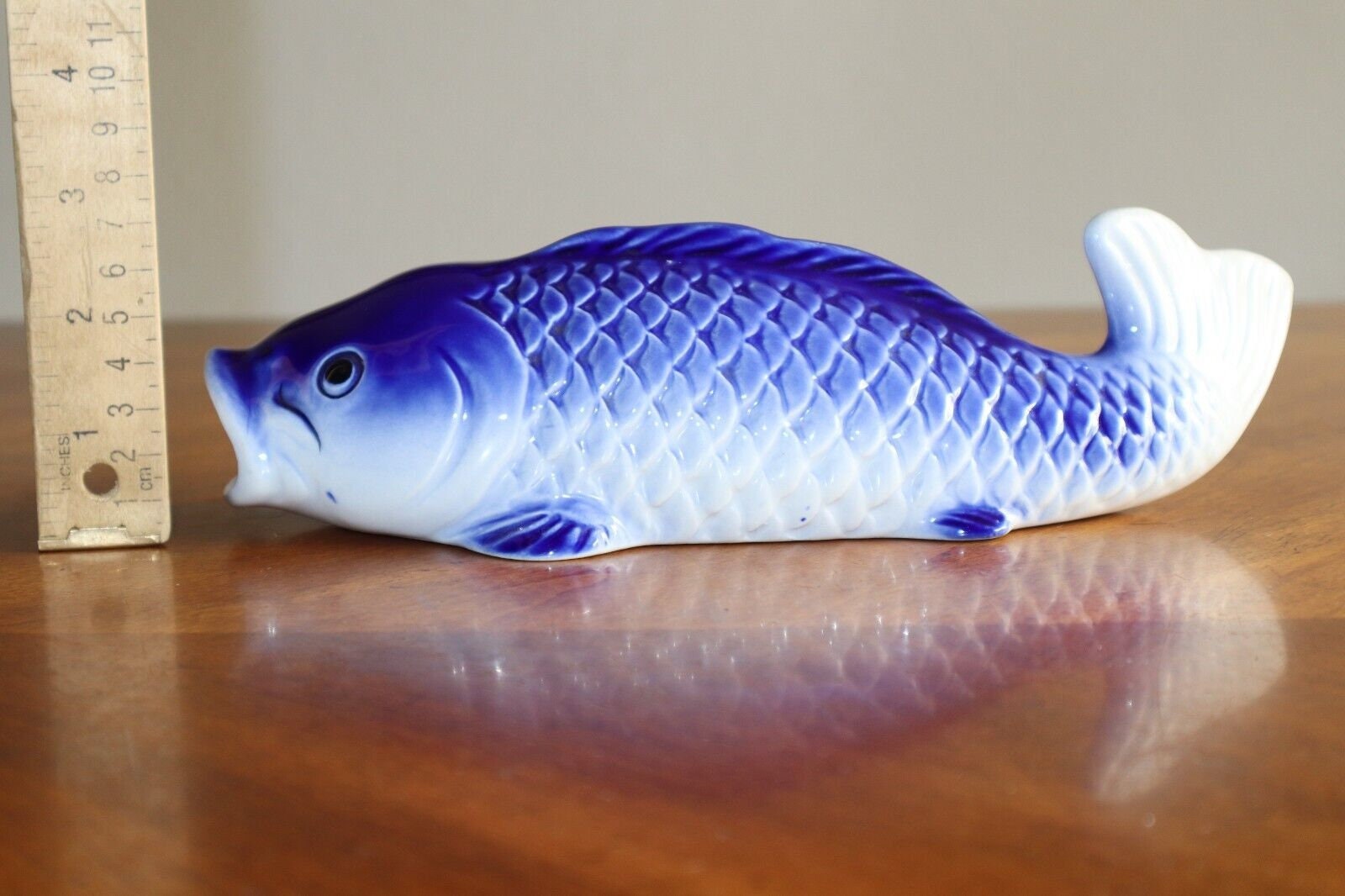 Vintage Ceramic Koi Carp Fish Wall Pocket Vase Japan Blue White 9.5 - Etsy