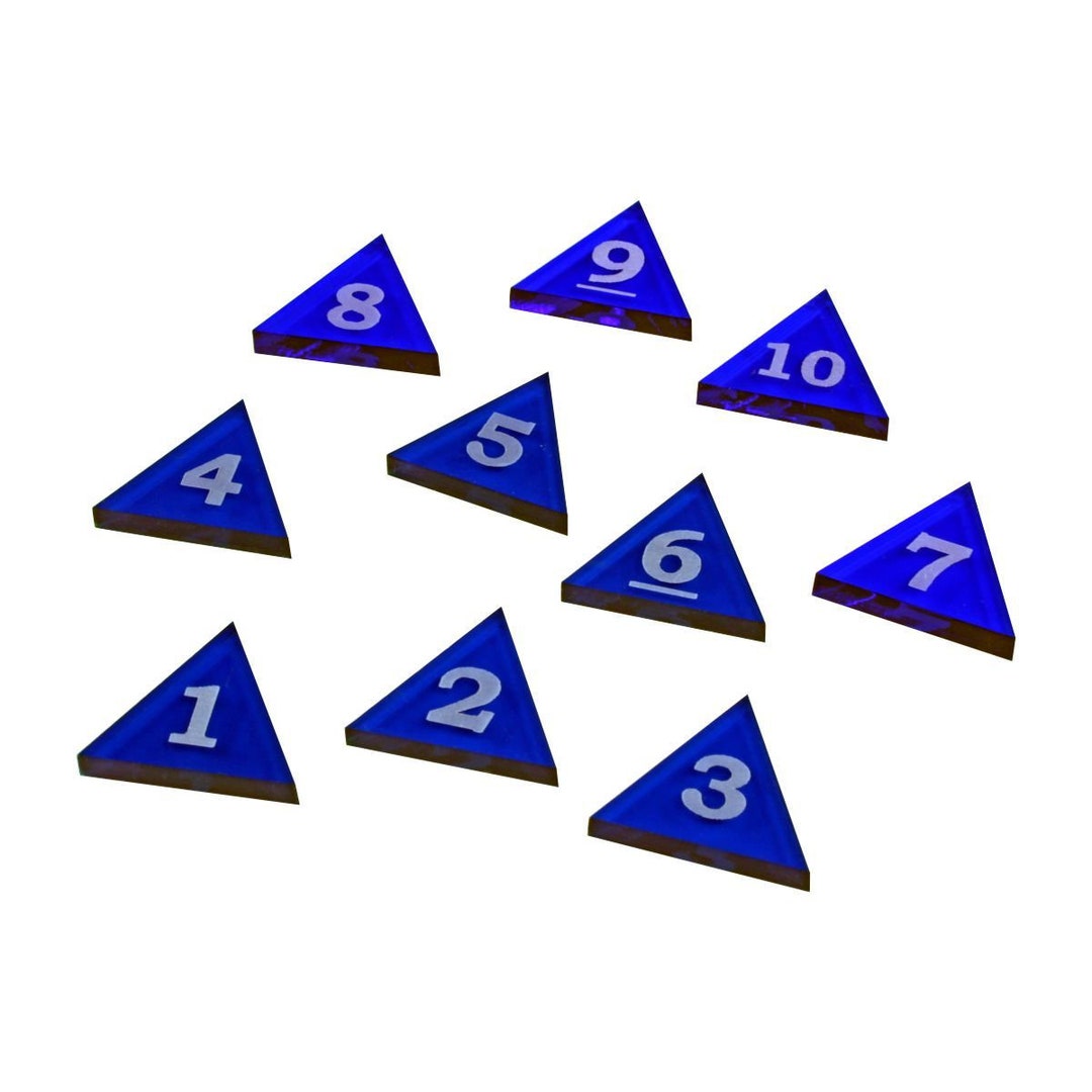 Mini Numbered Triangles 1-10, Translucent Blue 10 - Etsy