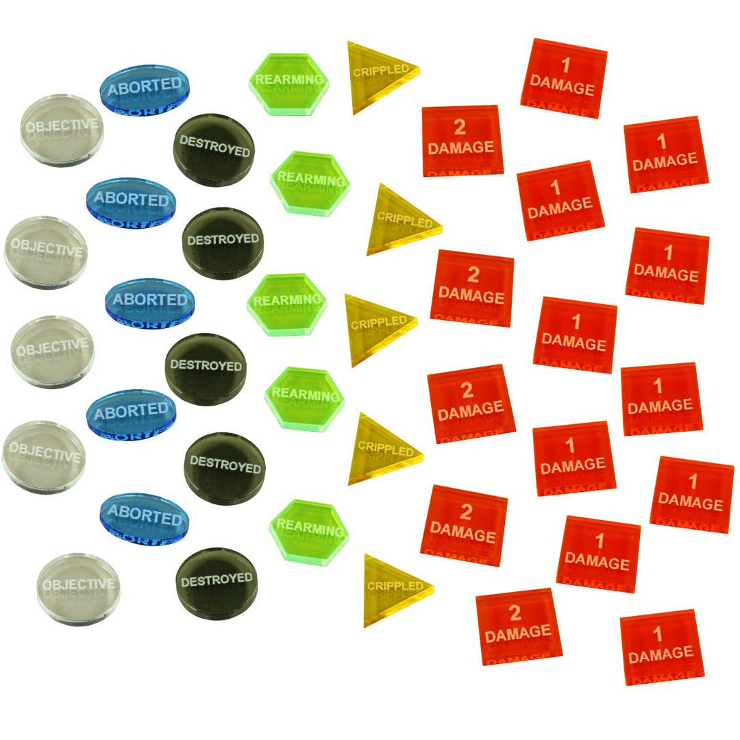 LITKO WWII Naval and Land Wargames Token Set | Acrylic Marker Set ...