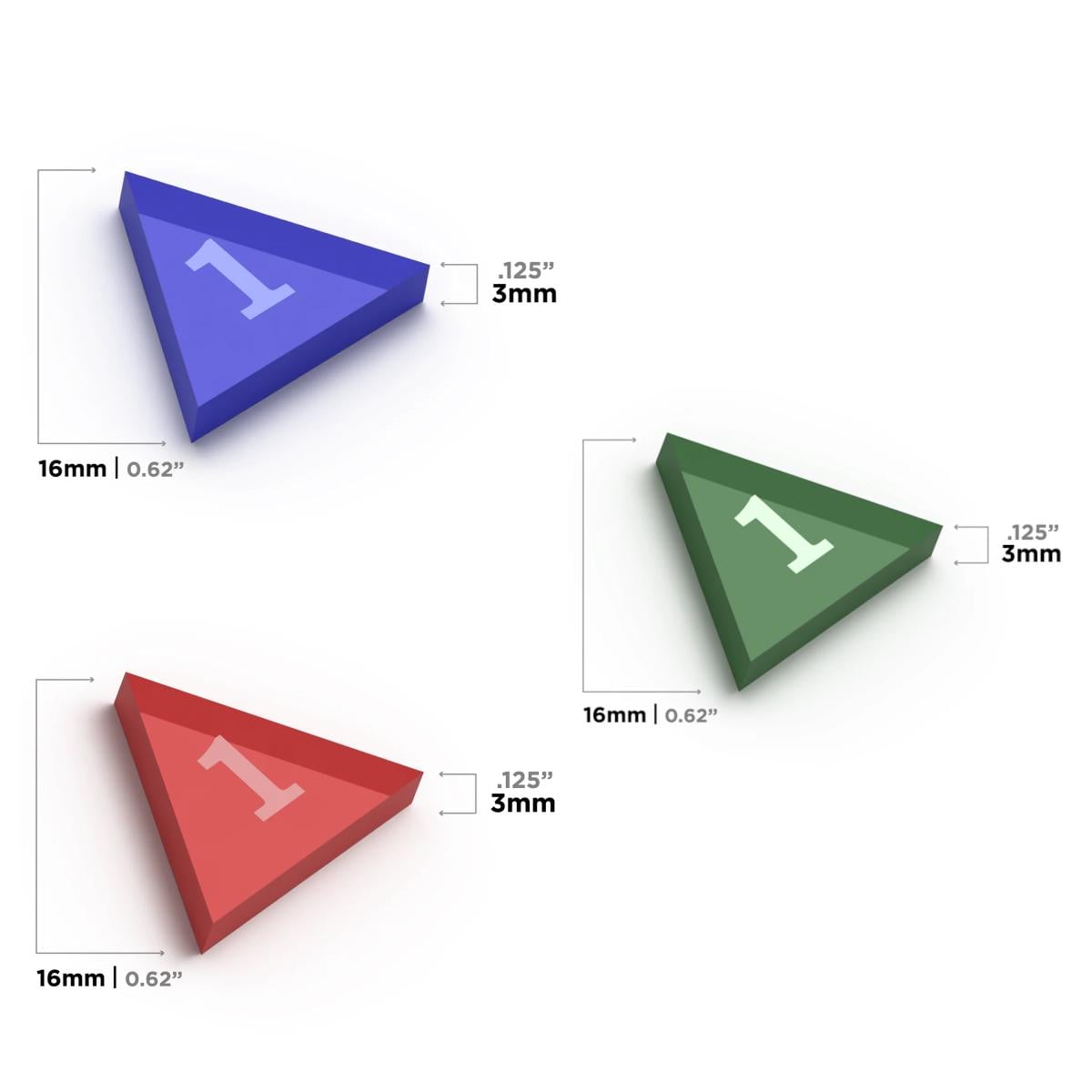 LITKO Mini Numbered Triangle Tokens 1–10 | 3mm Acrylic Markers for ...