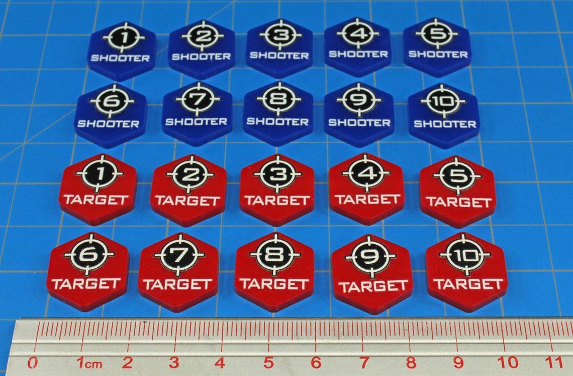 LITKO Target-shooter Hex Token Set | Hexagonal Target Numbered 1–10 ...