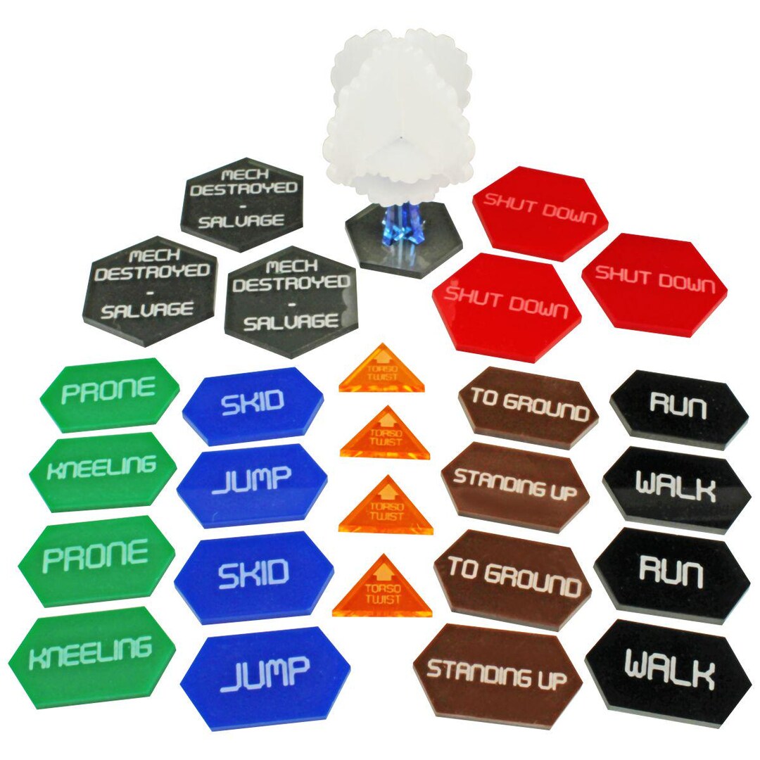LITKO Mecha Combat Token Set | Acrylic Status Markers | Compatible With ...