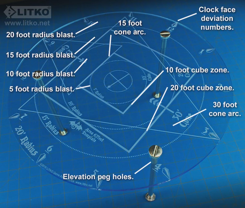 LITKO RPG Dnd Area Effect Template | Compatible With Dungeons & Dragons ...