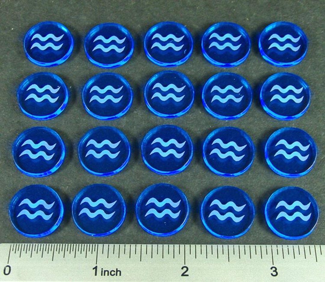 LITKO Water Resource Tokens, Fluorescent Blue (20) - Etsy