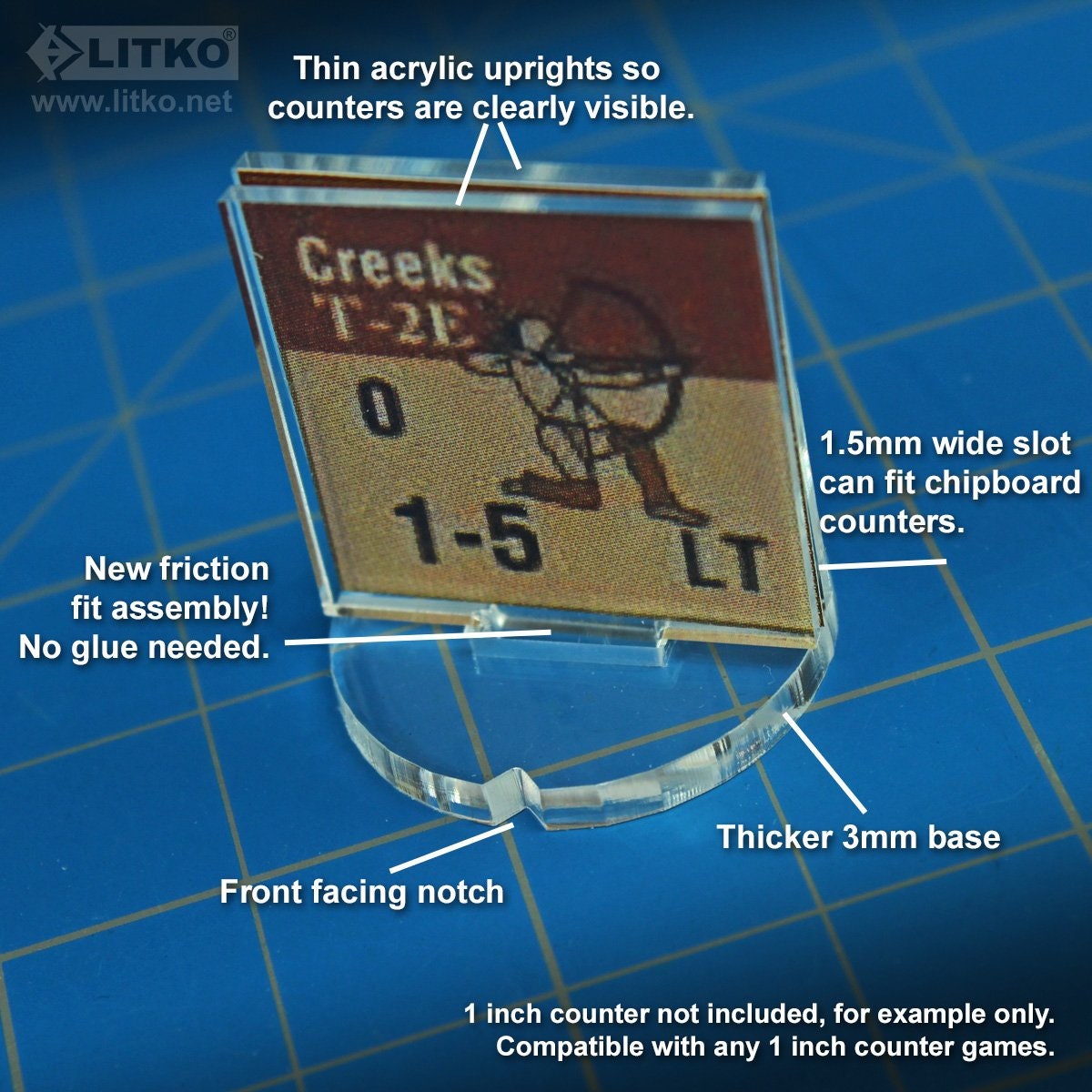 LITKO 1-inch Wargame Counter Stands Clear 10 | Etsy