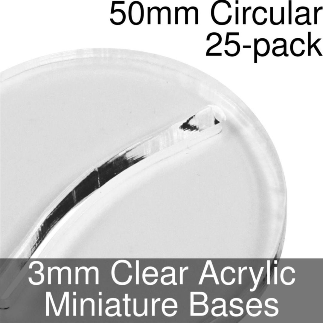 Miniature Bases, Circular, 50mm paper Mini Slot, 3mm Clear 25 - Etsy