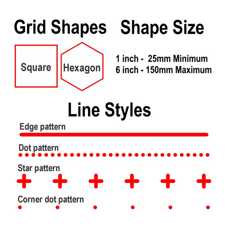 Custom Grid Stencil Square Stencil Hexagon Stencil - Etsy