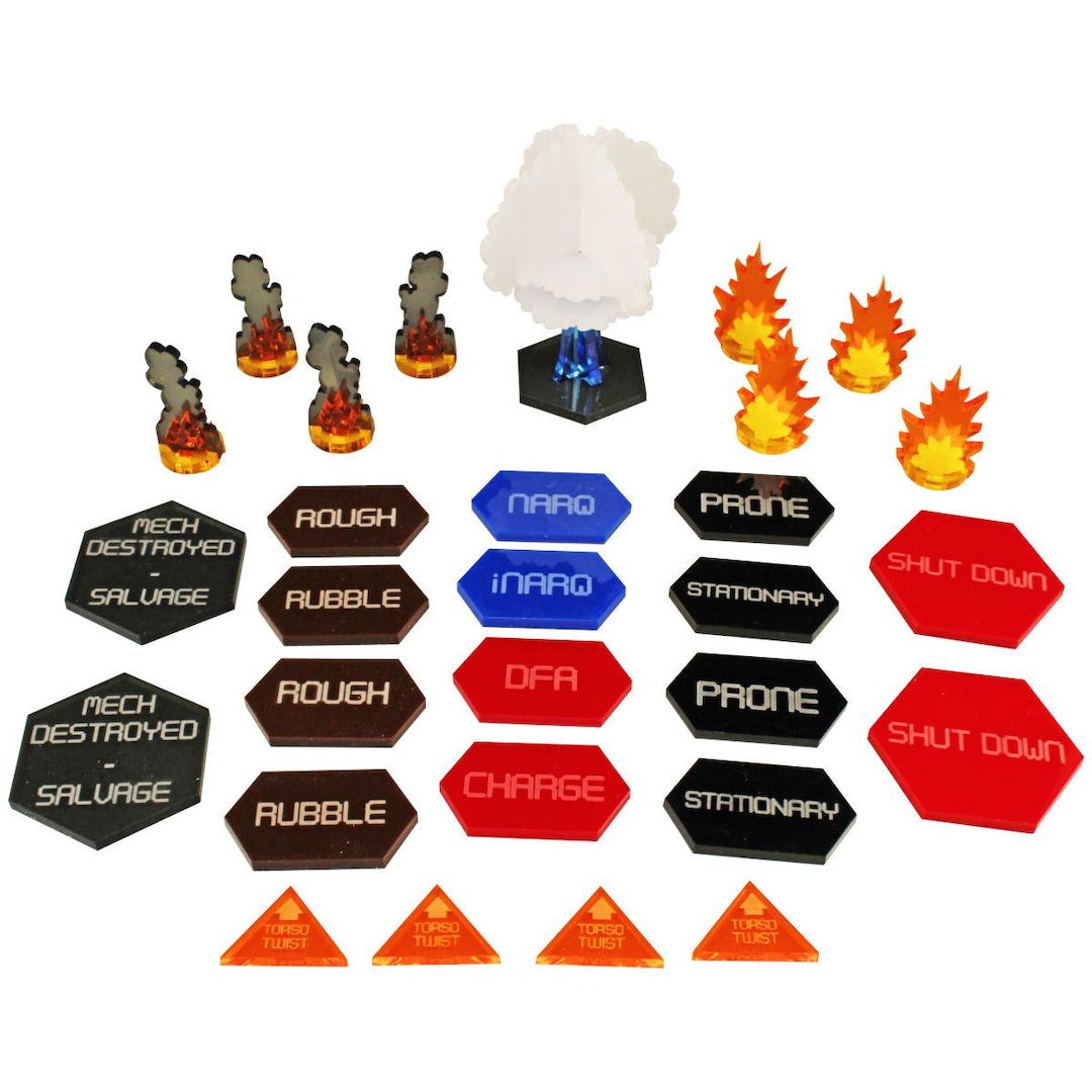 LITKO Advanced Mecha Combat Token Set | 3mm Acrylic Sci-fi Wargaming ...