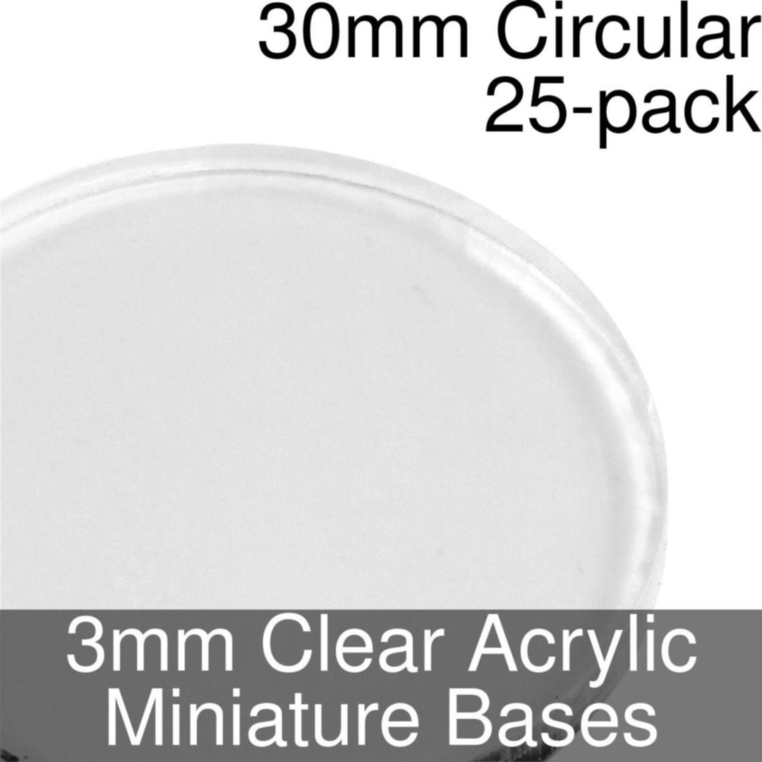 Miniature Bases Circular 30mm 3mm Clear 25 - Etsy