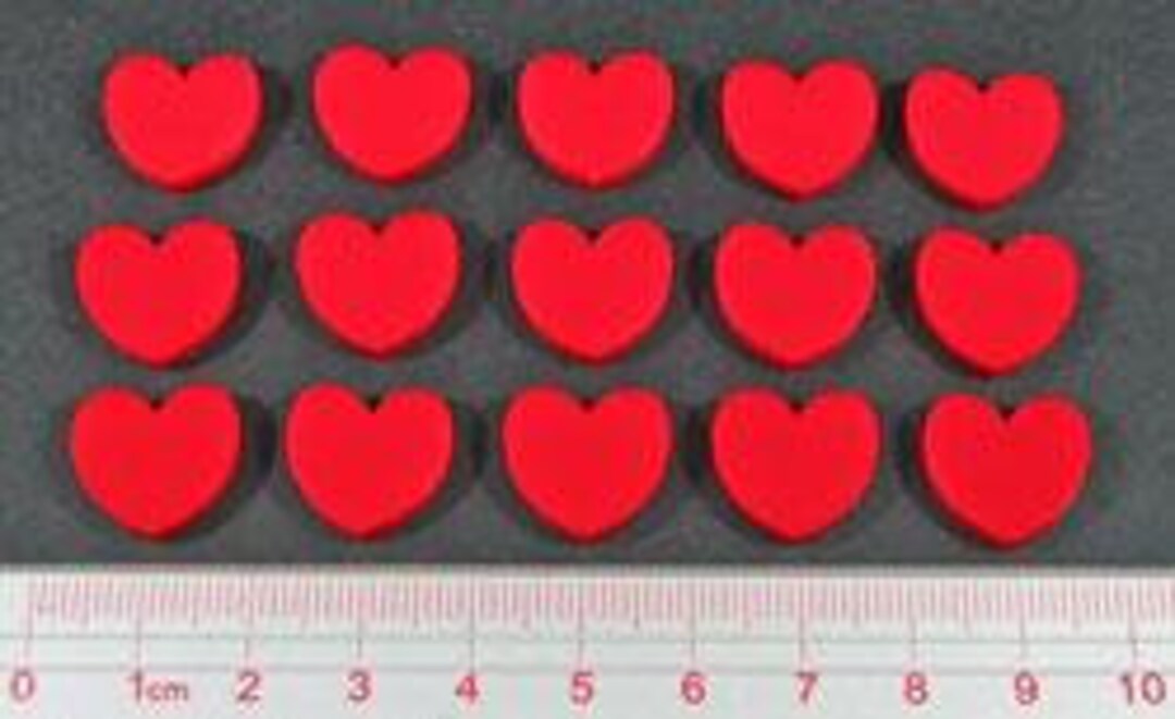 Heart Tokens, Red 15 - Etsy