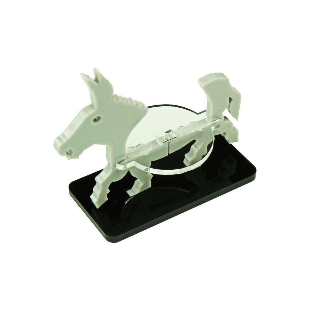 LITKO Grey Donkey Character Mount | 25x50mm Base | RPG Miniature Mount ...