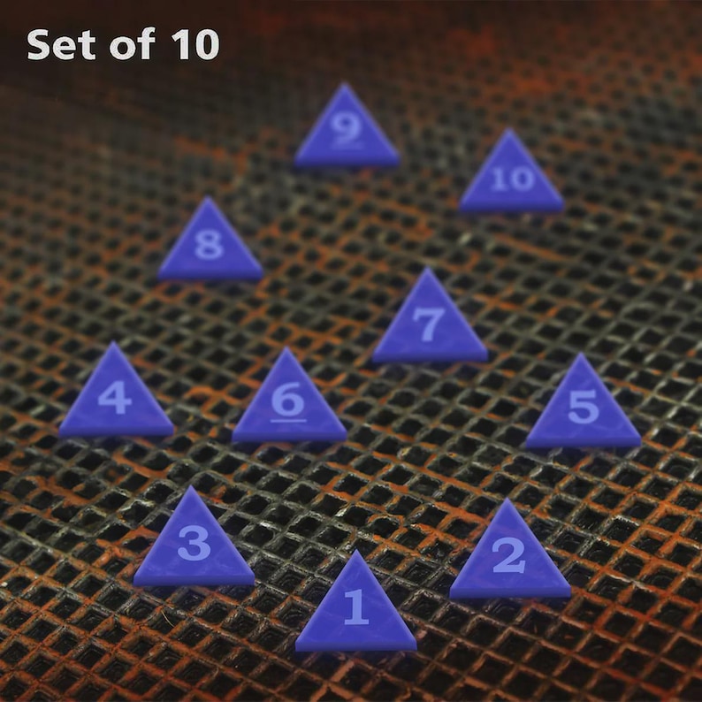 LITKO Mini Numbered Triangle Tokens 1–10 | 3mm Acrylic Markers for ...