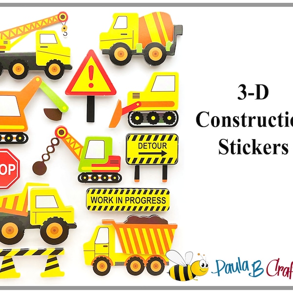 Construction Equipment Stickers - Etsy