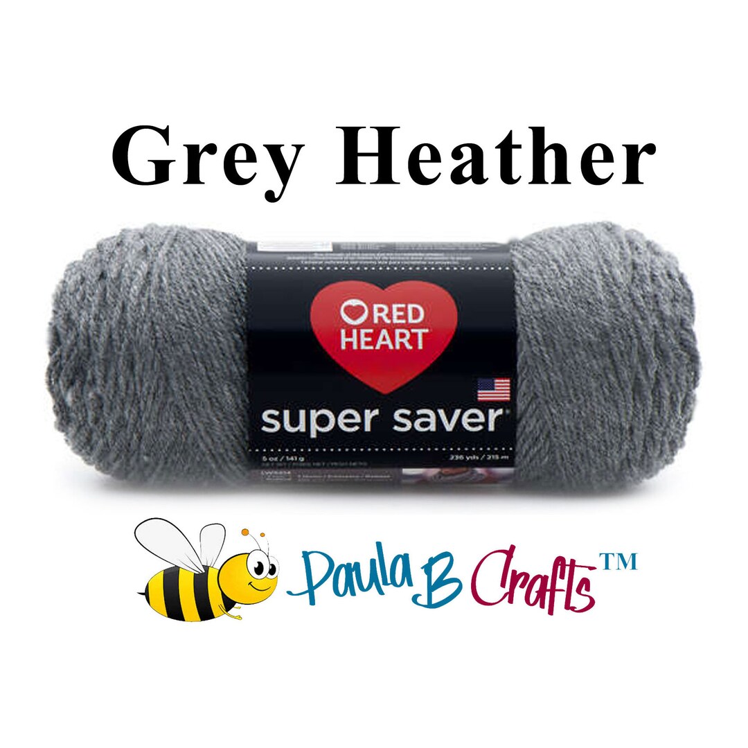 GREY HEATHER Red Heart Super Saver Yarn 5 Oz 236 Yards - Etsy