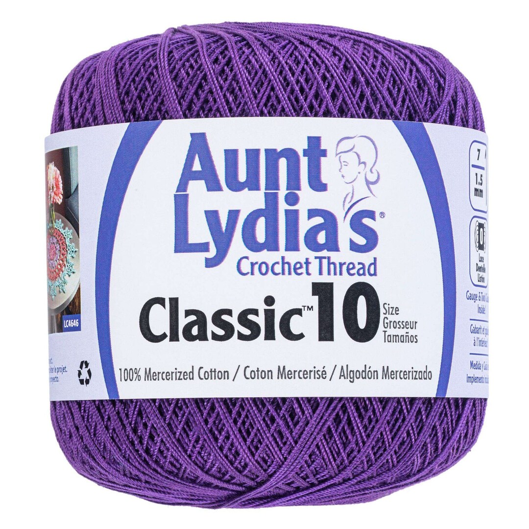 PURPLE Aunt Lydia Classic 10 Thread Size 350 Yards #154C-458 - Etsy