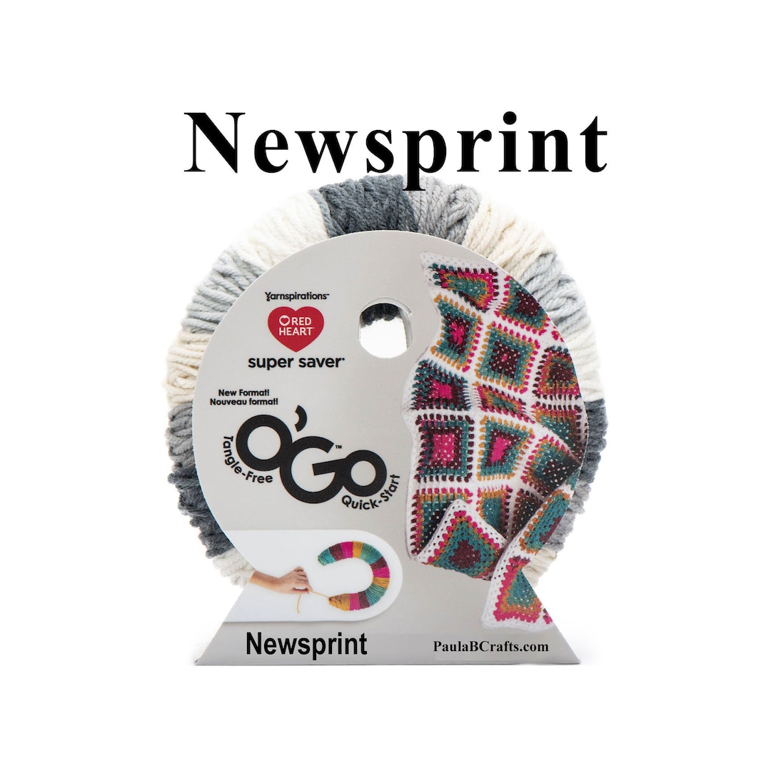 NEWSPRINT Red Heart Super Saver Yarn OGO Paula B Crafts - Etsy