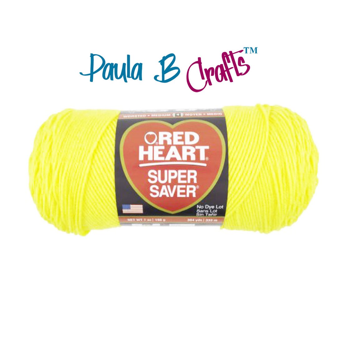 BRIGHT YELLOW Red Heart Super Saver 7 Oz 364 Yards - Etsy