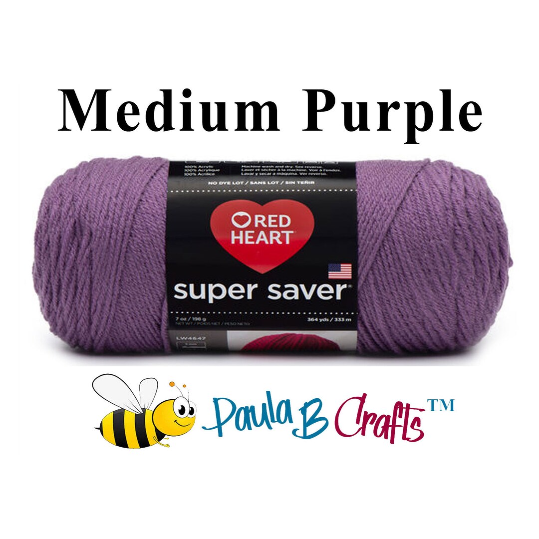 MEDIUM PURPLE Red Heart Super Saver 7 Oz 364 Yards - Etsy