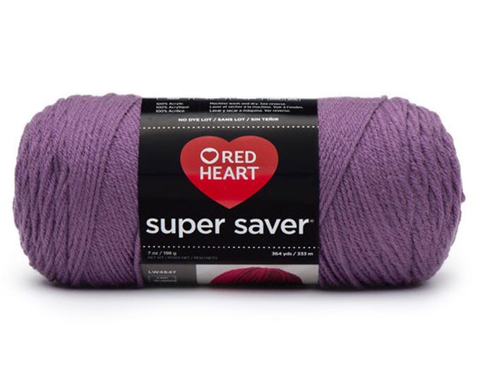 MEDIUM PURPLE Red Heart Super Saver 7 Oz 364 Yards - Etsy