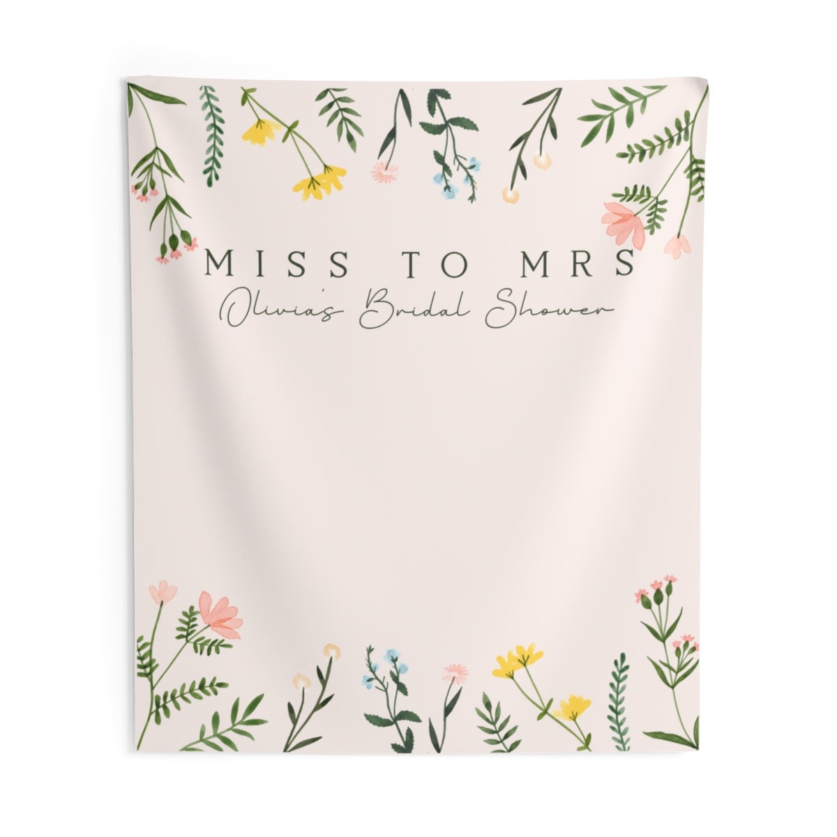 Miss to Mrs Custom Backdrop Floral Custom Tapestry for Bridal - Etsy