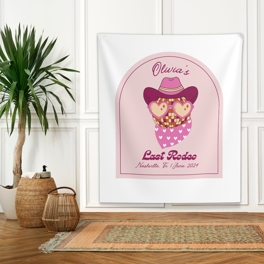 Last Rodeo Bachelorette Party Backdrop, Disco Cowgirl Bachelorette Sign ...