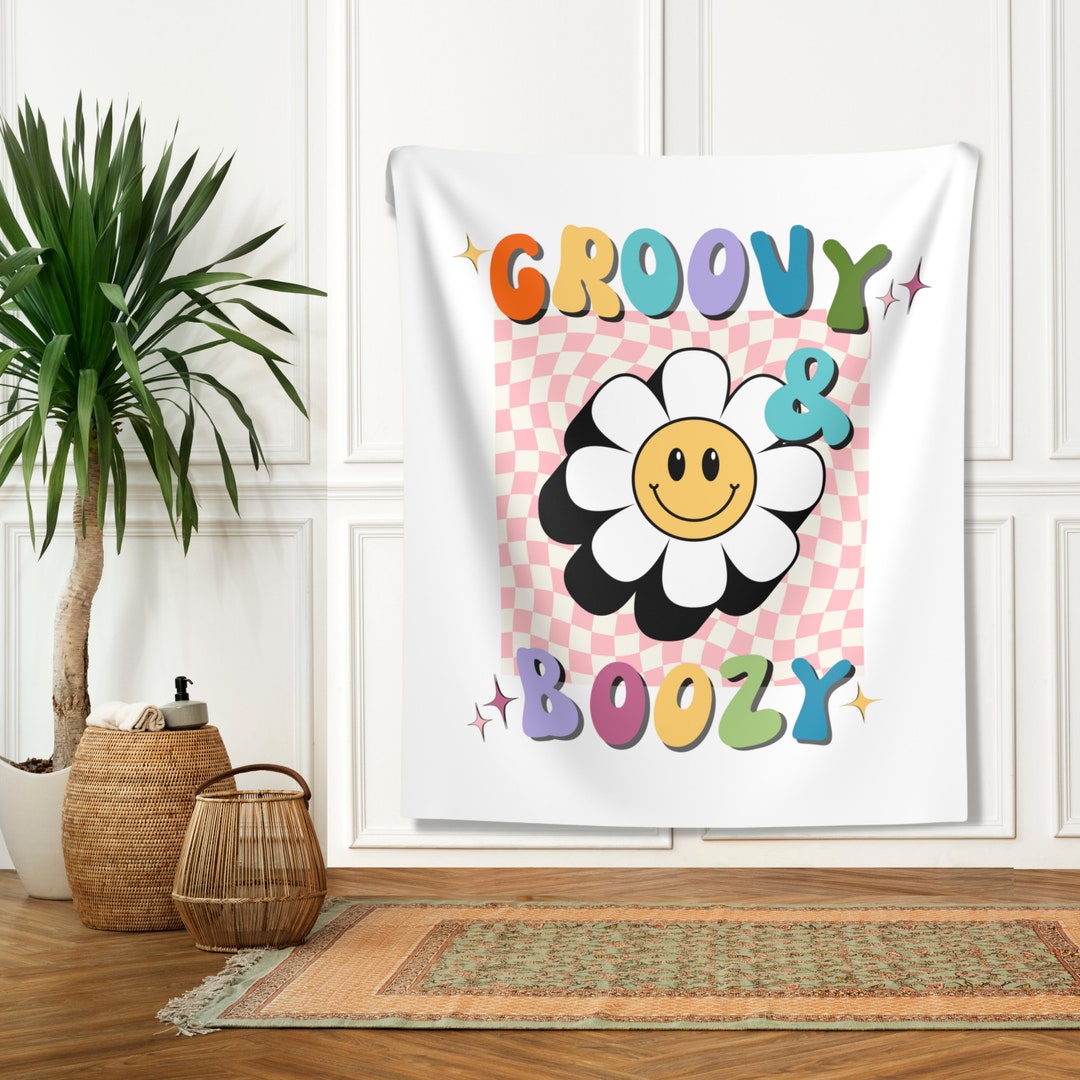 Groovy and Boozy Bachelorette Sign, 70s Bachelorette Backdrop, Flower ...