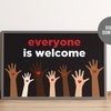 Everyone is Welcome Here Rainbow Poster: Classroom Poster, Classroom ...