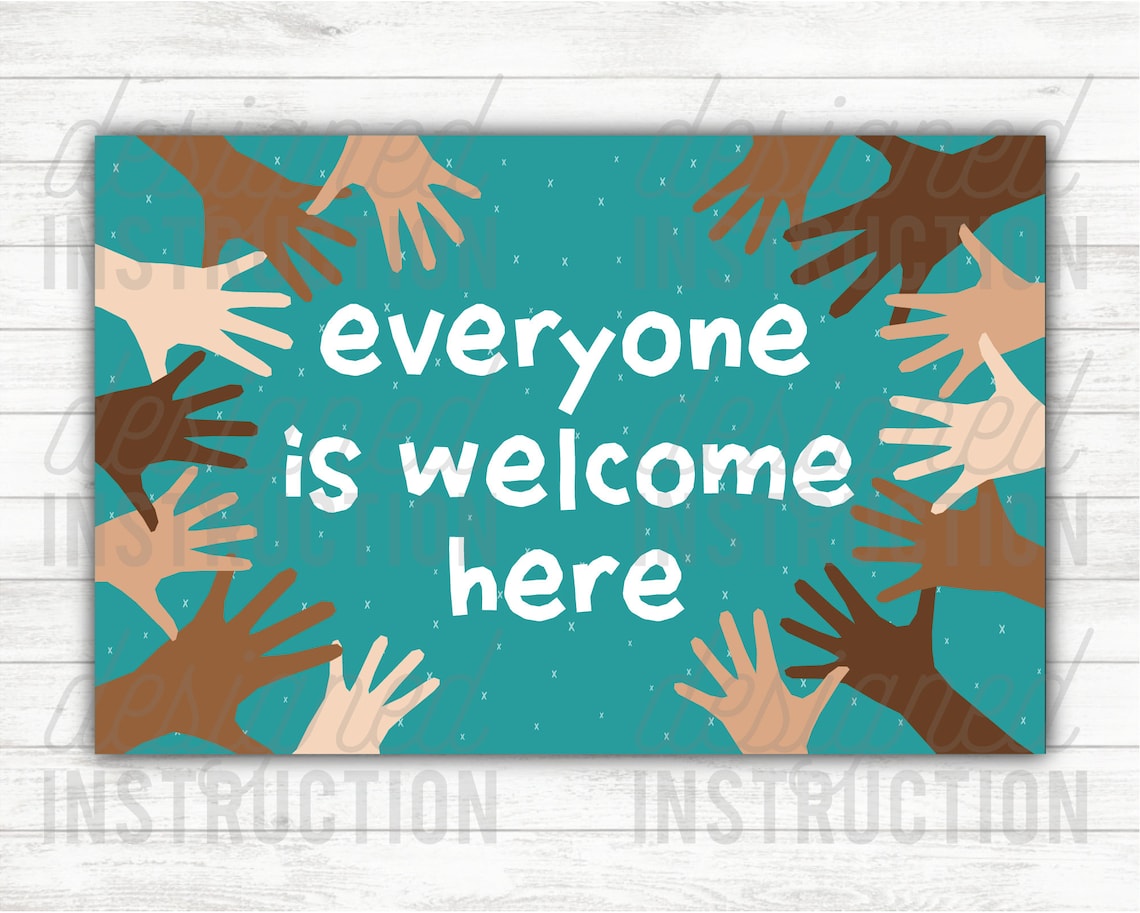 Everyone is Welcome Here Poster: Classroom Posters, Classroom Decor ...