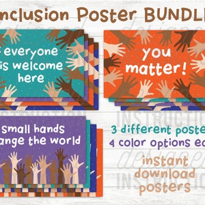 INSTANT DOWNLOAD Inclusion Poster Bundle! Kindness /counselor ...