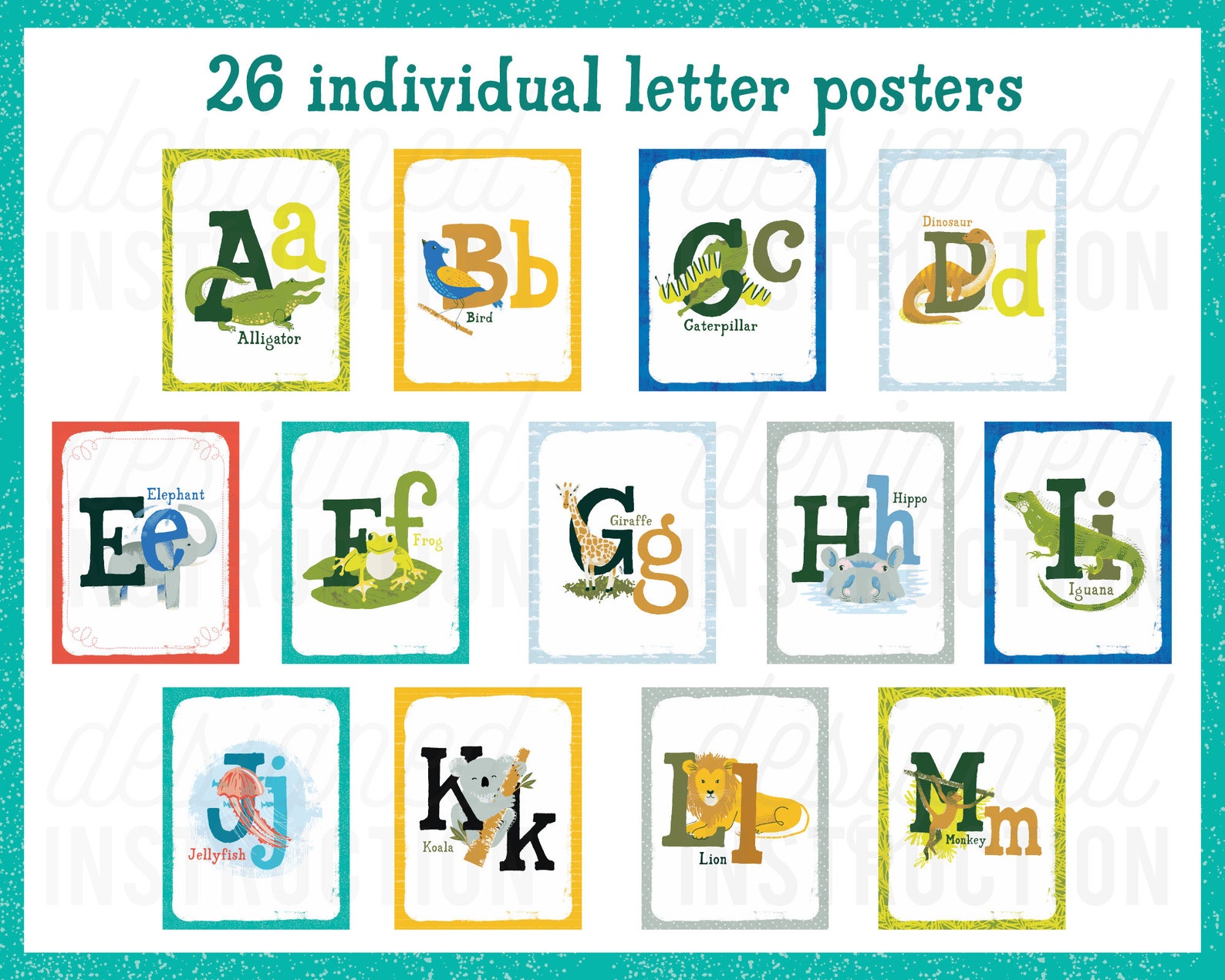 Alphabet Poster, Classroom Decor, Alphabet Poster Classroom, Digital ...