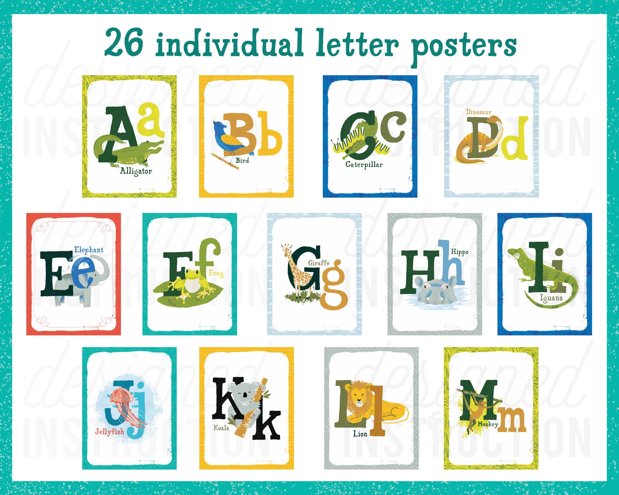Alphabet Poster, Classroom Decor, Alphabet Poster Classroom, Digital ...