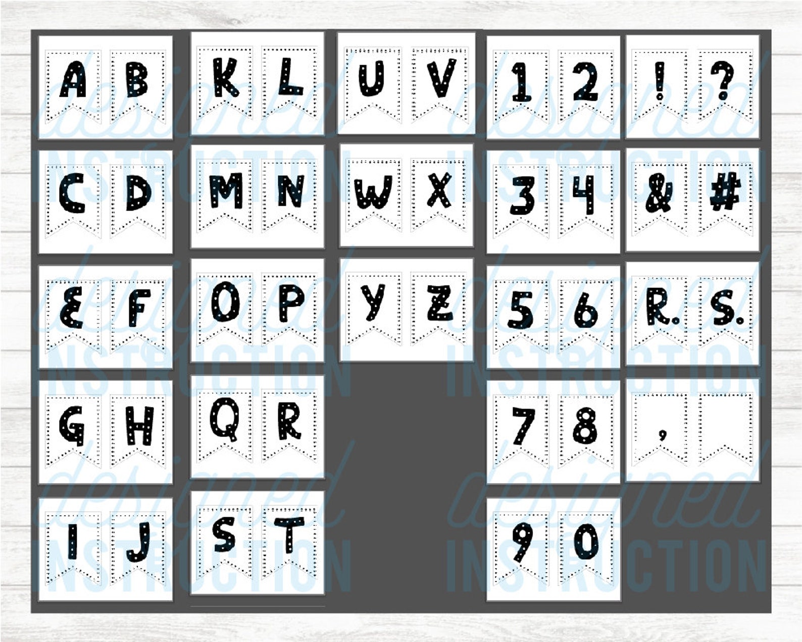 Printable Pennant Banner - Printable Full Alphabet - Etsy