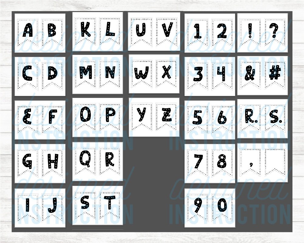 Printable Pennant Banner - Printable Full Alphabet - Etsy