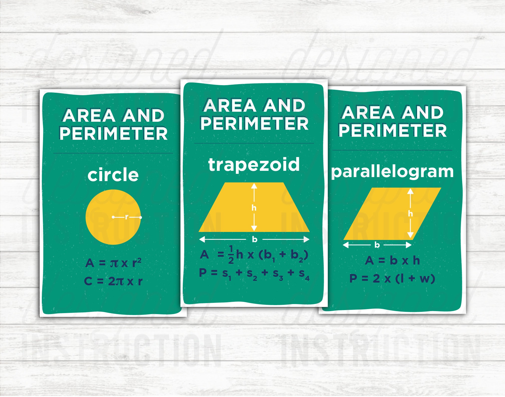 Area and Perimeter Set: Instant Download Math Geometry Classroom Decor ...